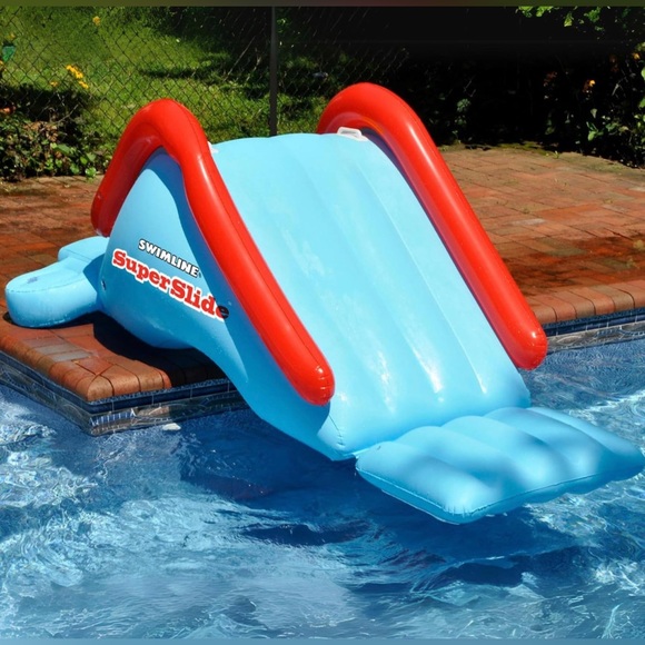 Toys | Swimline Super Slide Inflatable Pool Toy Bluered New | Poshmark